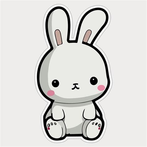 Cute Little Bunny Sticker Vector Illustration 21556226 Vector Art At
