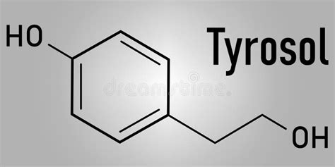 Tyrosol Molecular Structure On White Stock Illustration Illustration