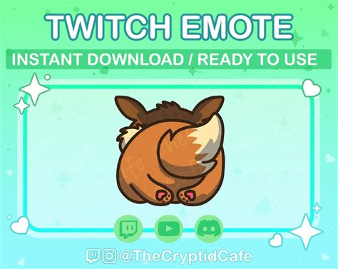 Animated Eevee Tail Wag Emote Twitch Discord Youtube Cute Pokemon Animated  Cute Chibi