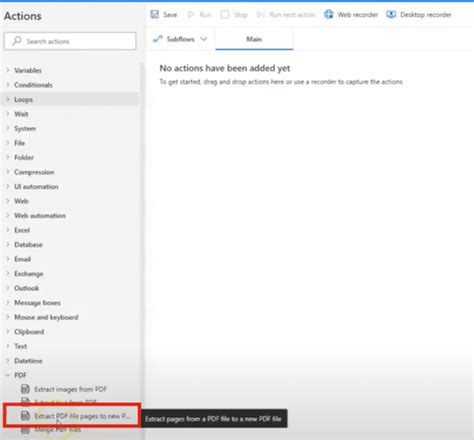 how to merge and split pdf files in microsoft power automate for desktop