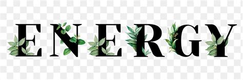Botanical Energy Png Word Typography Premium Png Rawpixel