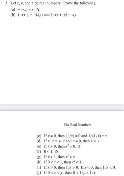 Solved 3 Let X Y And Z Be Real Numbers Prove The