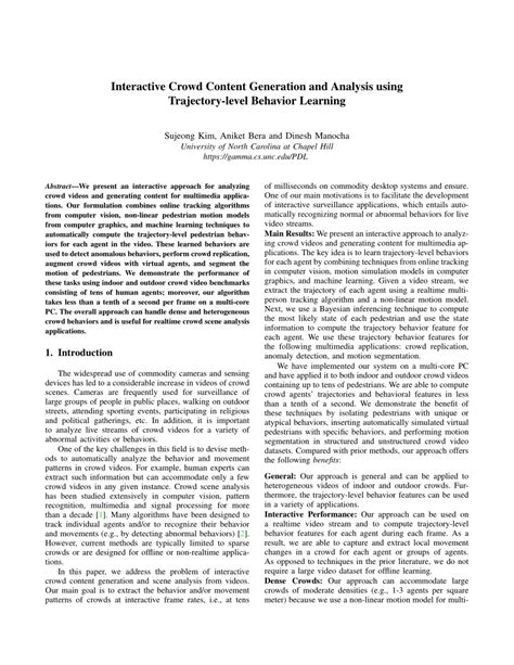Pdf Interactive Crowd Content Generation And Analysis Using Trajectory Level Behavior Learning