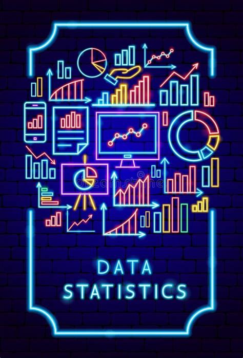 Data Statistics Neon Poster Stock Illustration Illustration Of Chart
