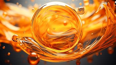 Premium Ai Image 3d Yellow Liquid Bubble Yellow Bubble