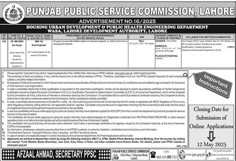 Ppsc Jobs Online Apply Ppsc Advertisement No 16 2025