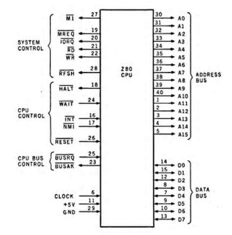 Z80 Pinouts