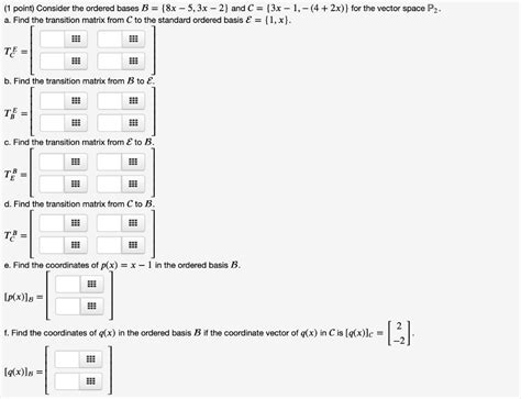 Solved Section Change Of Basis Problem Previous Chegg Com