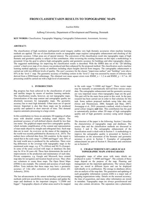 Pdf From Classification Results To Topographic Maps
