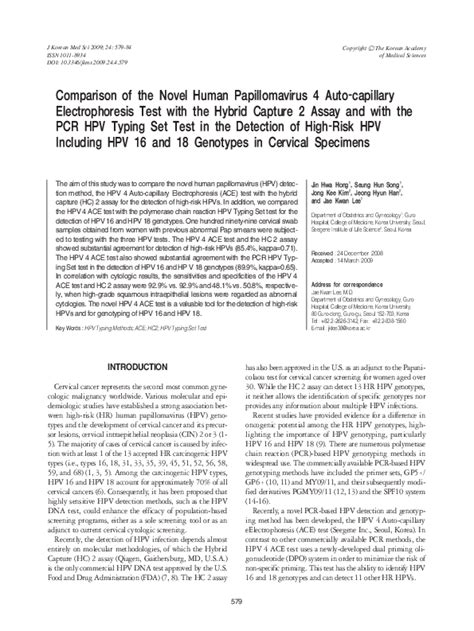 pdf comparison of the novel human papillomavirus 4 auto capillary
