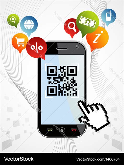 Smart Phone Qr Code Application Royalty Free Vector Image