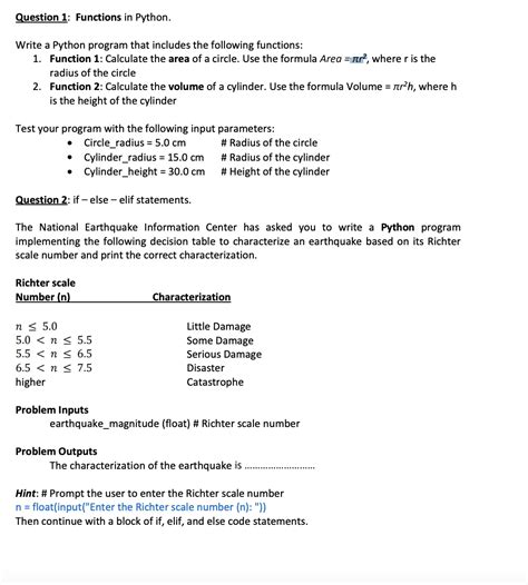 Solved Question 1 Functions In Python Write A Python Chegg Com