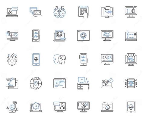 Online Line Icons Collection Connectivity Accessibility Interactivity Efficiency
