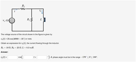 Solved The Voltage Source Of The Circuit Shown In The Figure