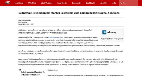 jai infoway revolutionizes startup ecosystem with comprehensive digital solutions by