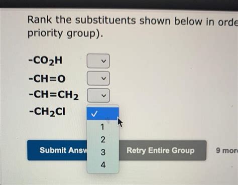 Solved Rank the substituents shown below in order of | Chegg.com