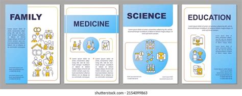 Social Institutions Examples Blue Brochure Template Stock Vector