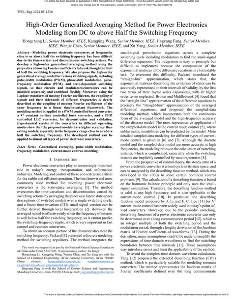 pdf high order generalized averaging method for power electronics