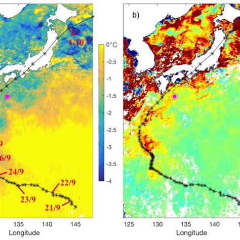 The Differences In Averaged Sea Surface Temperature A And Chlorophyll