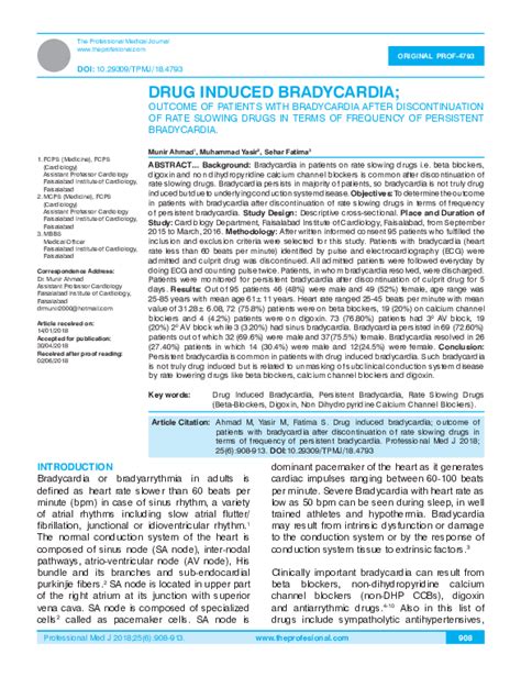 Pdf Drug Induced Bradycardia
