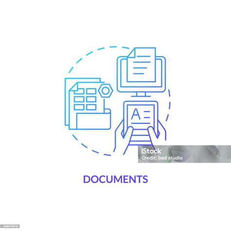 2d Gradient Documents Linear Icon Concept Stock Illustration Download
