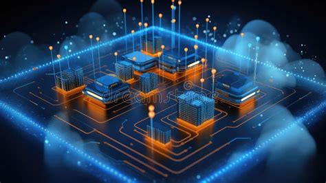Digital Fortress Of Cybersecurity 3d Graphic With Encrypted Factory