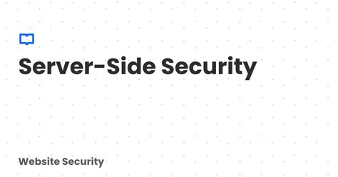 Server Side Security Website Security