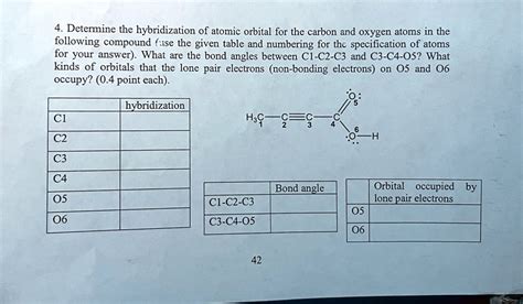 4 Determine The Hybridization Of Atomic Orbital For The Carbon And Oxygen Atoms In The