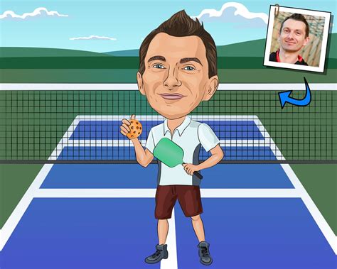 Pickleball Player T Custom Caricature Portrait From Your Photo