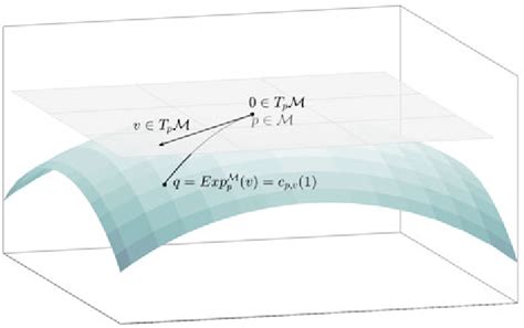 2 The Riemannian Exponential Sends Tangent Vectors To End Point Of Download Scientific Diagram
