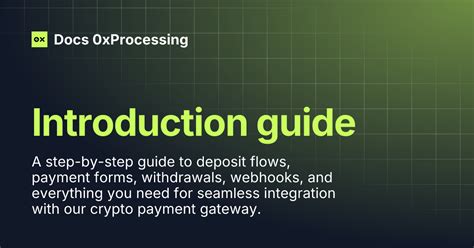 Introduction Guide Docs 0xprocessing