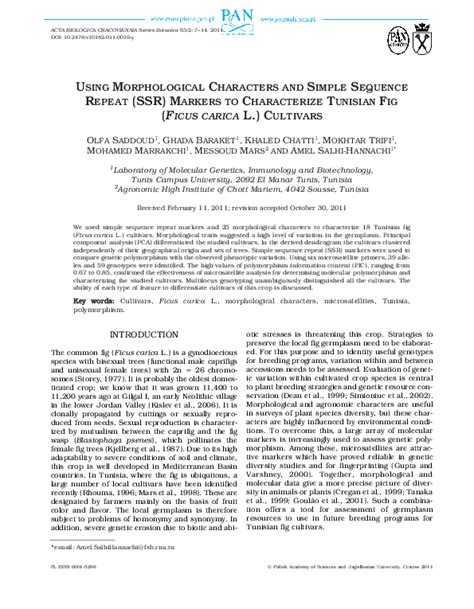 pdf using morphological characters and simple sequence repeat ssr