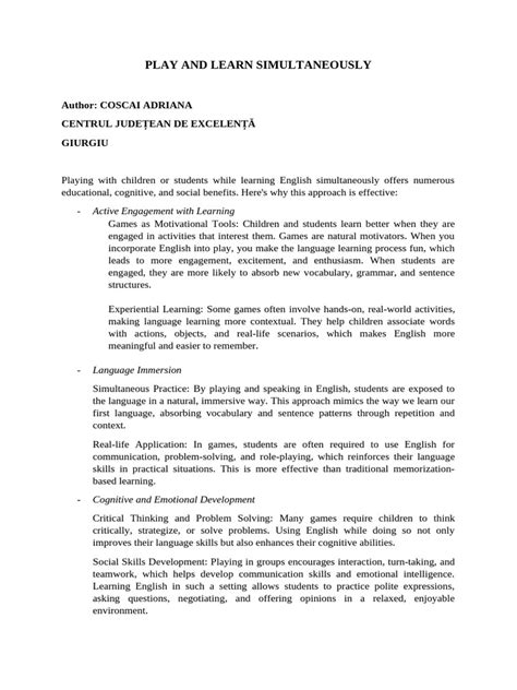 Whylearnandplay Pdf Learning Language Acquisition