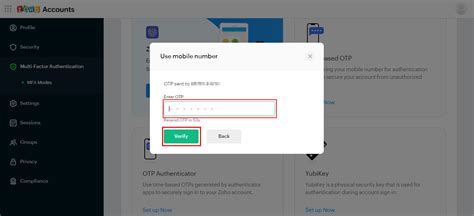 how to create mfa multi factor authentication in zoho mail