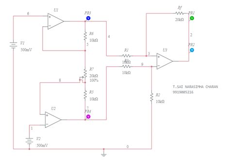 Instrumentation Amplifier Multisim Live