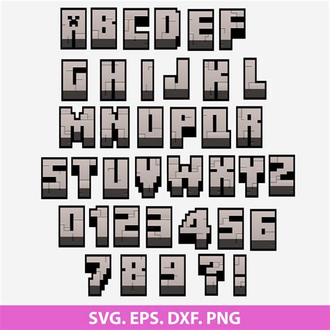 Minecraft Font Svg Blocky Font Pixel Font Vector Minecraft Lettering