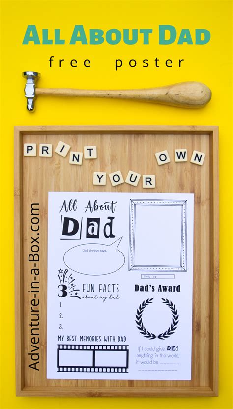 All About Dad Printable Adventure In A Box
