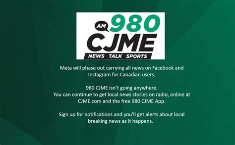 Why You Wont Find 980 Cjme News On Facebook This Week 980 Cjme