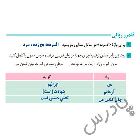 گام به گام درس11 فارسی دهم