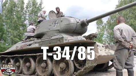T 34 85 Engine Startup Running And Reversing Into Forest Armoured