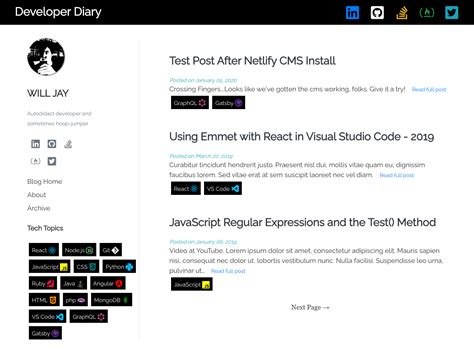 Gatsby Developer Diary Jamstack Themes