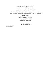 CIS126 Unit1 Guided Practice 1.3 Use Visio To Create a Flowchart and Plan a Program CH.docx ...