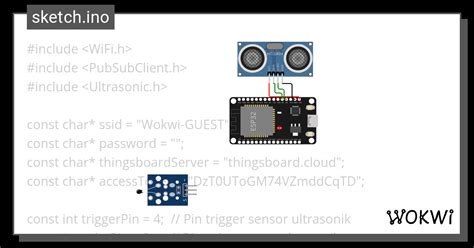 Ultrasonic With Thingsboard Mwehehe Wokwi Esp32 Stm32 Arduino Simulator