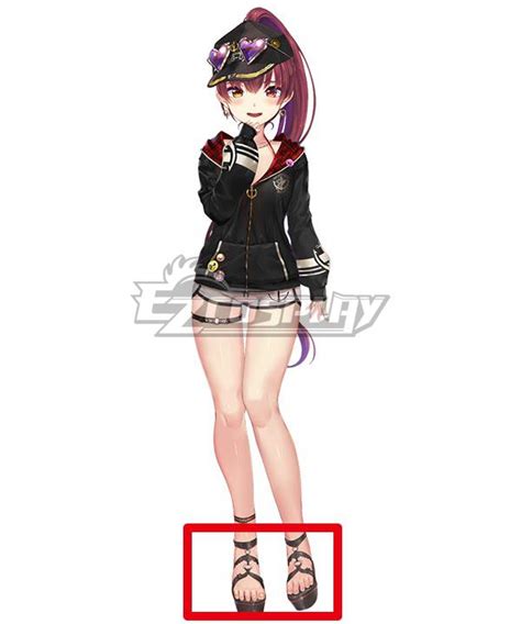 Hololive Youtuber Vtuber Houshou Marine Swimsuit Brown Cosplay Shoes