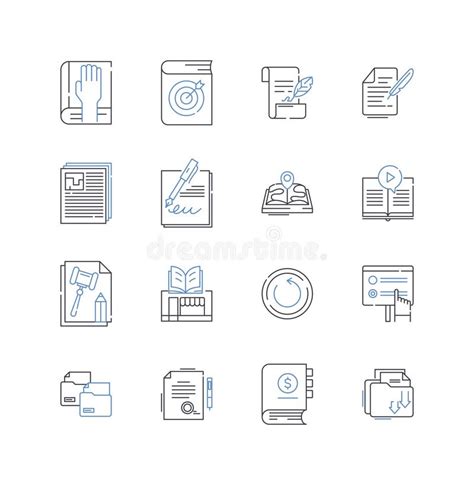 Hybrid Learning Line Icons Collection Flexibility Blended Synchronous Asynchronous Online