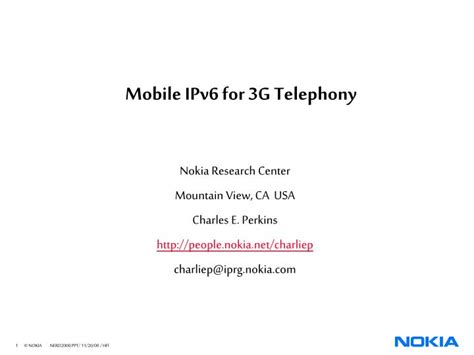 Ppt Mobile Ipv6 For 3g Telephony Powerpoint Presentation Free