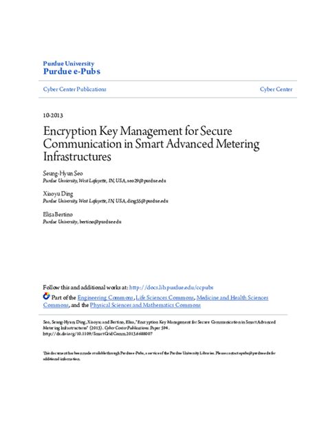Pdf Encryption Key Management For Secure Communication In Smart Advanced Metering Infrastructures