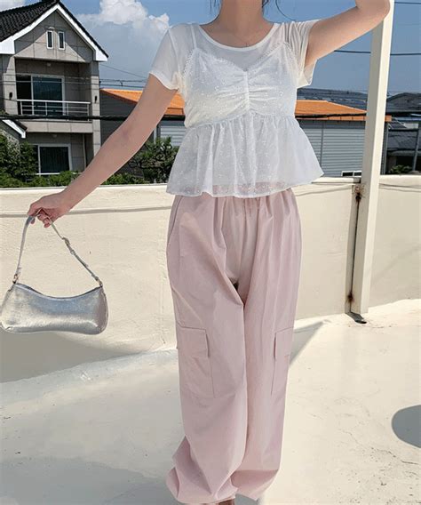 소녀레시피 오브 펀칭 레이스 나시 블라우스 Bl One Color