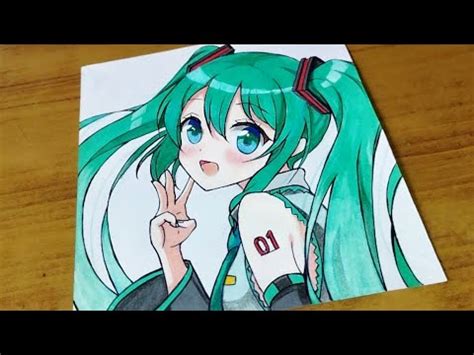 How to draw Miku Hatsune step by step || Hatsune miku drawing tutorial for beginners - YouTube