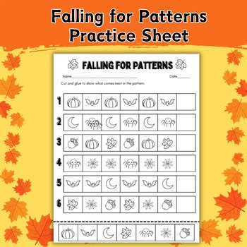 Repeating Patterns Practice Page Fall Halloween Theme TPT